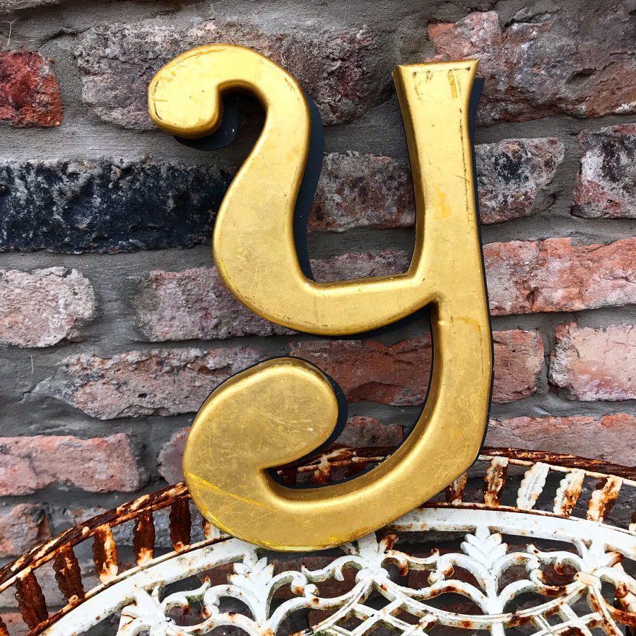 Unusual old reclaimed shop letter (Y) - Evie B Young At Heart