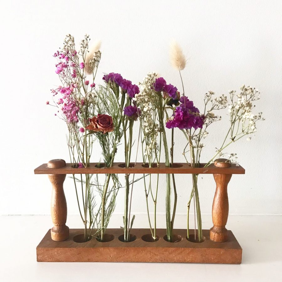 Beautiful vintage wooden test tube rack - Evie B Young At Heart
