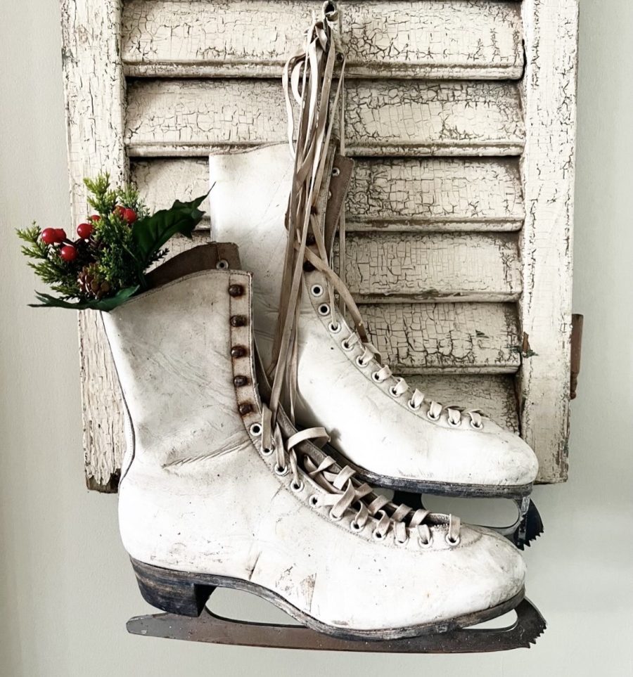 Beautifully worn ladies vintage ice skates - Evie B Young At Heart